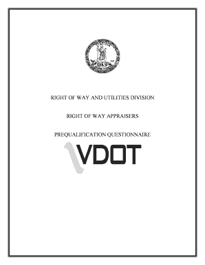 Fillable Online vdot virginia Prequalification questionnaire - Virginia ...