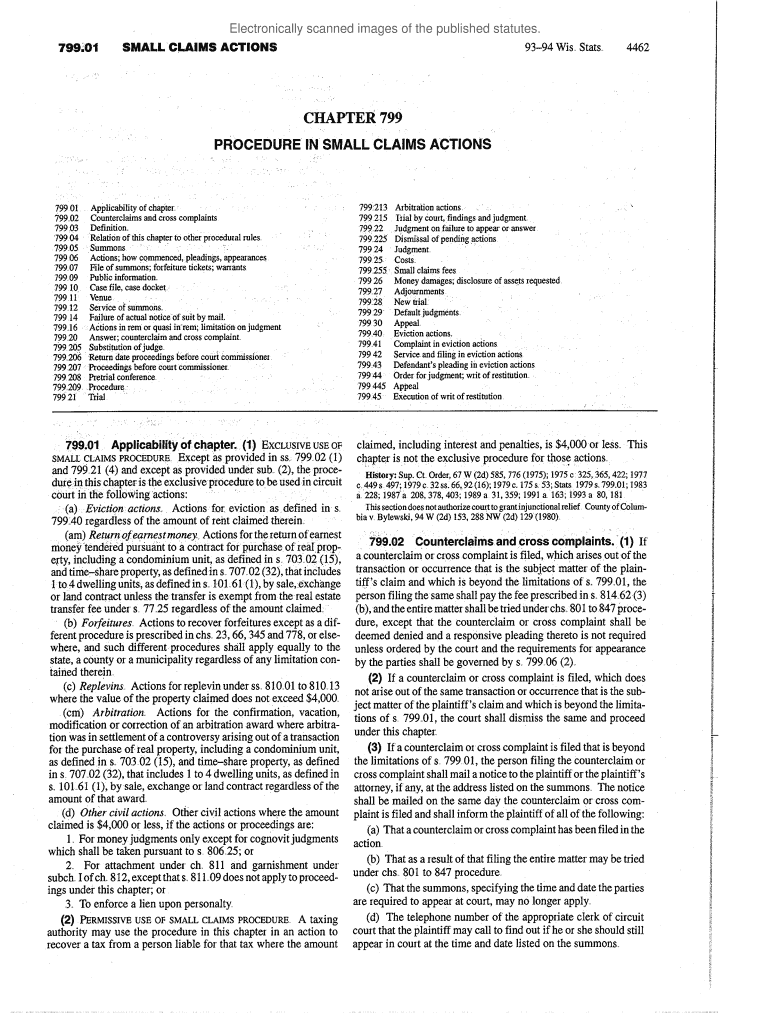 Fillable Online Small Claims Actions Procedures Fax Email Print - pdfFiller