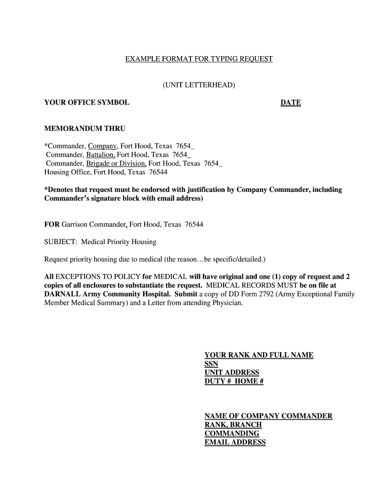 Fillable Online Medical Priority Housing Request Fax Email Print ...