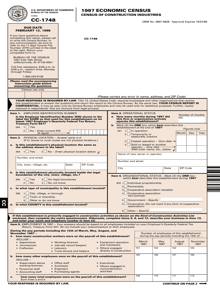 Fillable Online Census of Construction Industries Fax Email Print ...