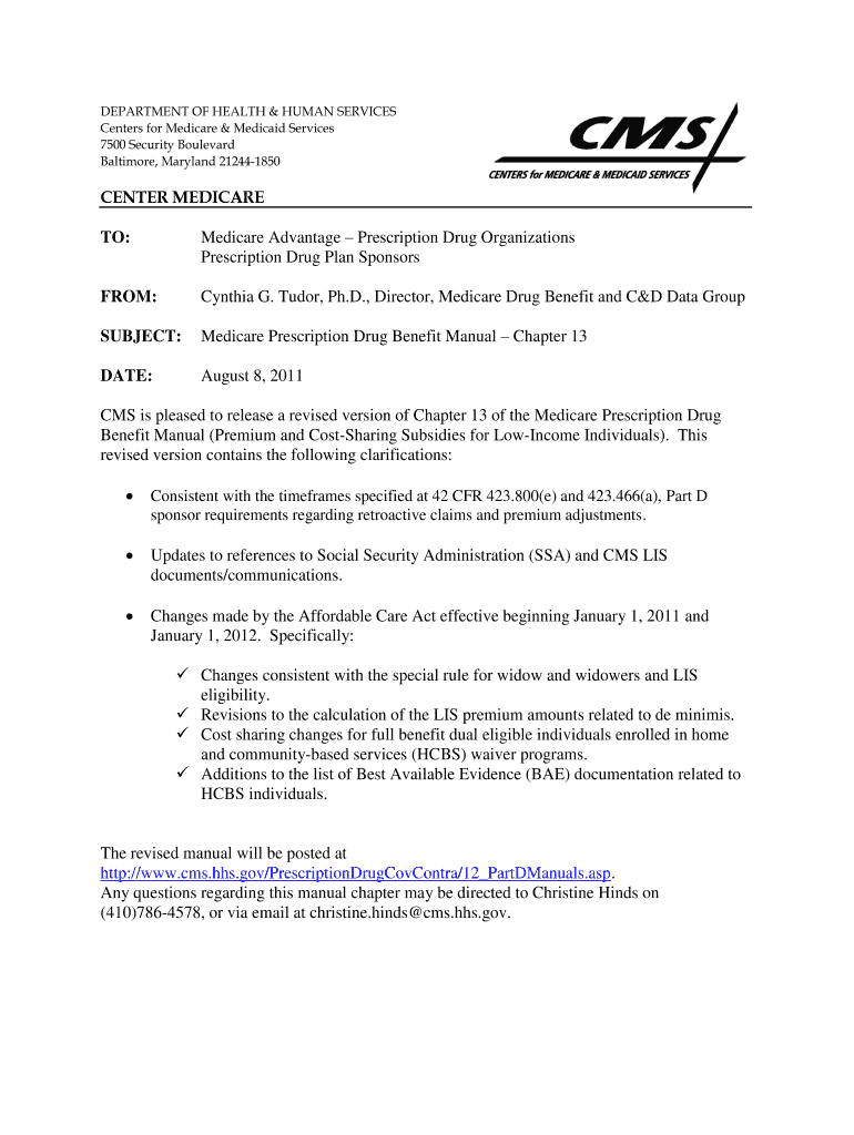 CENTER MEDICARE TO: Medicare Advantage Prescription Drug - cms: Fill ...