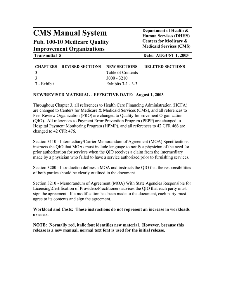 Fillable Online Quality Improvement Organization Manual - Chapter 3 Fax ...