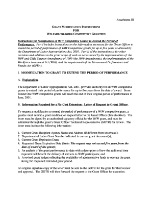 Fillable Online GRANT MODIFICATION INSTRUCTIONS Fax Email Print - pdfFiller
