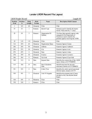 Fillable Online LRDR Record File Layout PDF Fax Email Print - pdfFiller