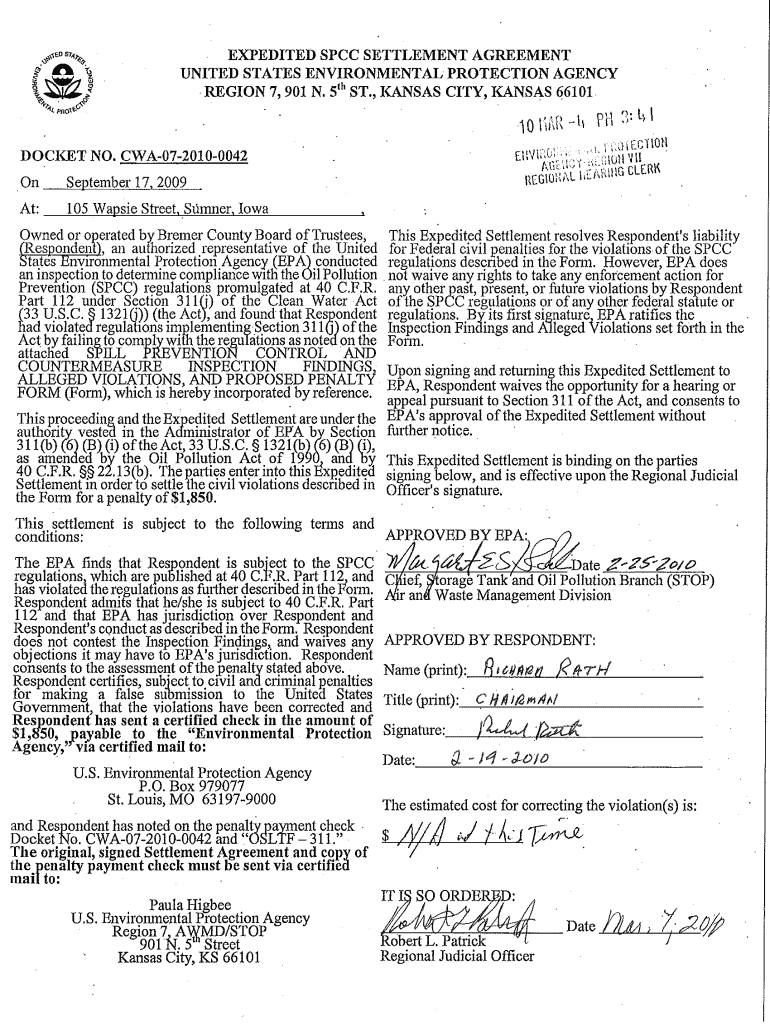 Bremer County Board of Trustees - Sumner, IA - US Environmental - epa ...