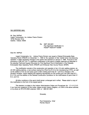 Fillable Online permits air idem in lippert indiana frame division form ...