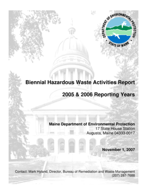 Fillable Online maine Biennial Hazardous Waste Activities Report 2005 ...