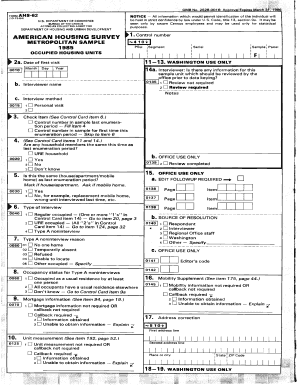 Fillable Online American Housing Survey Fax Email Print - pdfFiller