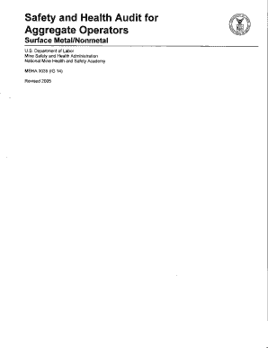 Fillable Online msha Safety and Health Audit for Fax Email Print ...