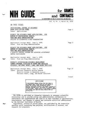 Fillable Online grants nih NIH Guide - Vol. 8, No. 4 - March 16, 1979 ...