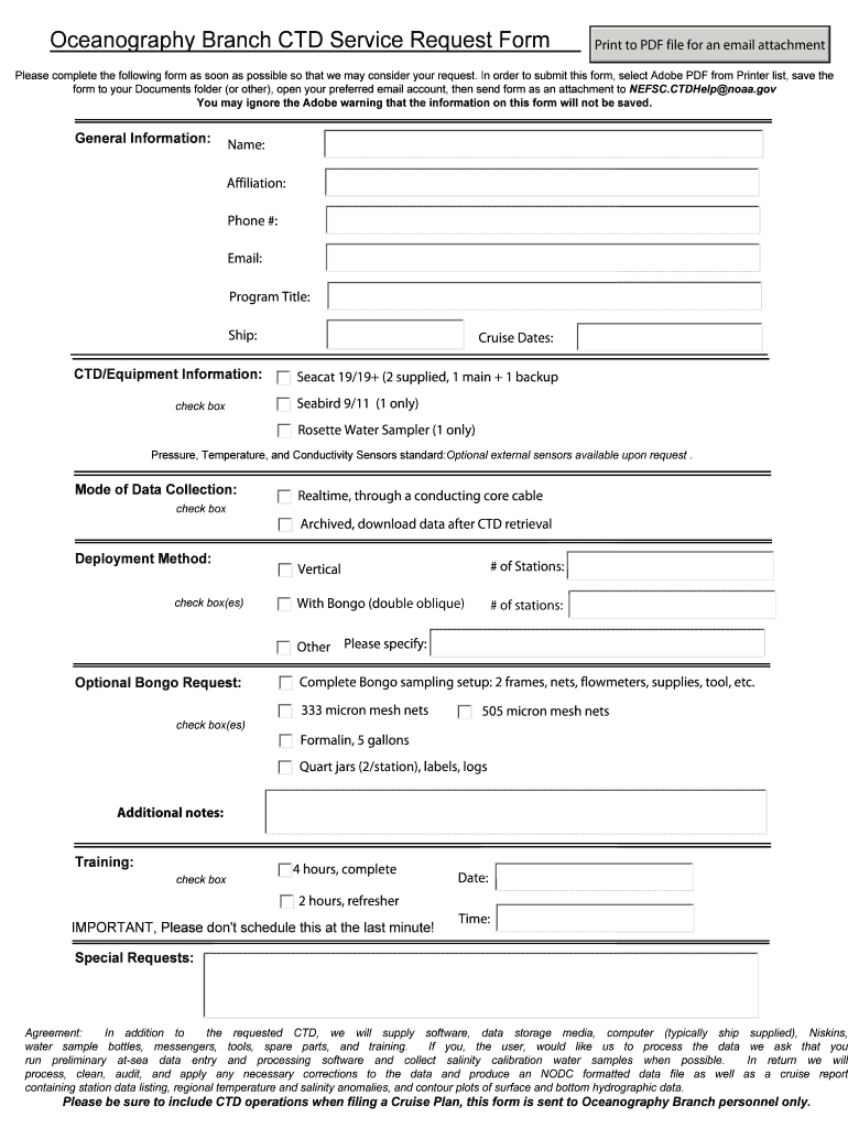 Fillable Online CTD Service Request Form Fax Email Print - pdfFiller