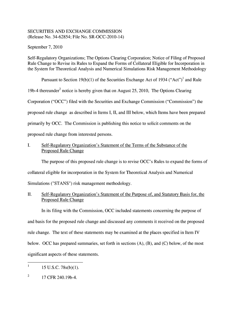 Fillable Online Proposed Rule Change to Expand Collateral Eligible for ...