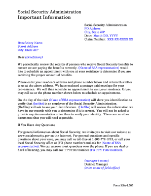 Fillable Online Social Security Benefits Appointment Notice Fax Email ...
