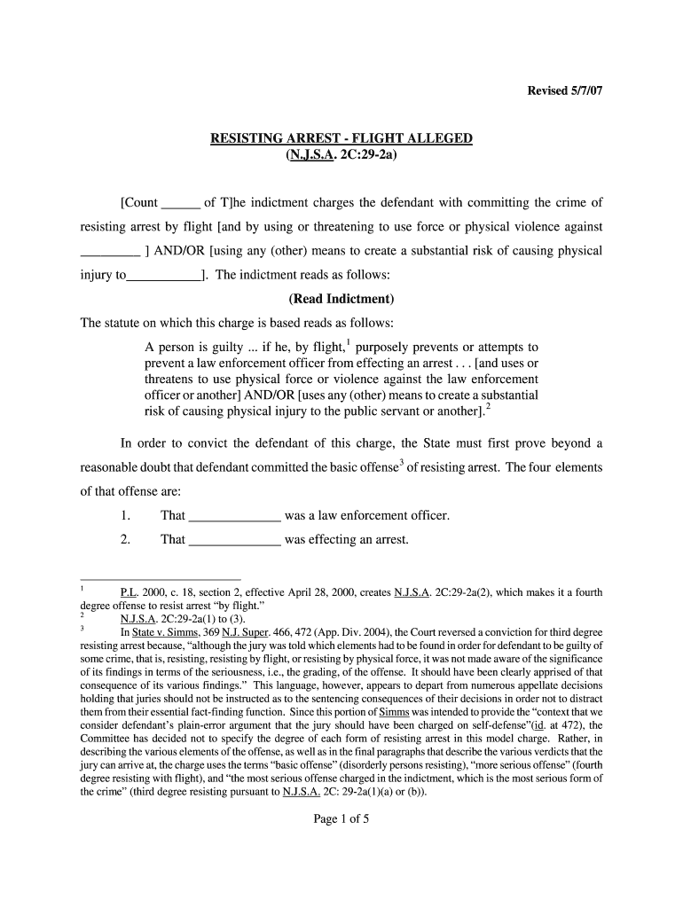 Fillable Online Resisting Arrest Indictment Instructions Fax Email ...
