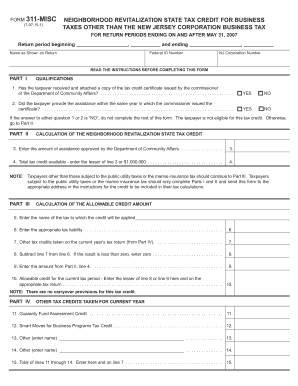 Fillable Online state nj Form 311 - MISC - State of New Jersey - state nj Fax Email Print ...