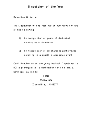 Example Of Nomination Letter Dispatcher Of Year - Fill Online ...