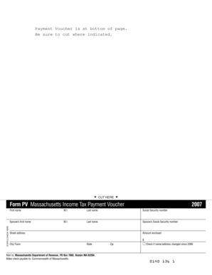 Fillable Online mass Form PV Massachusetts Income Tax Payment Voucher ...