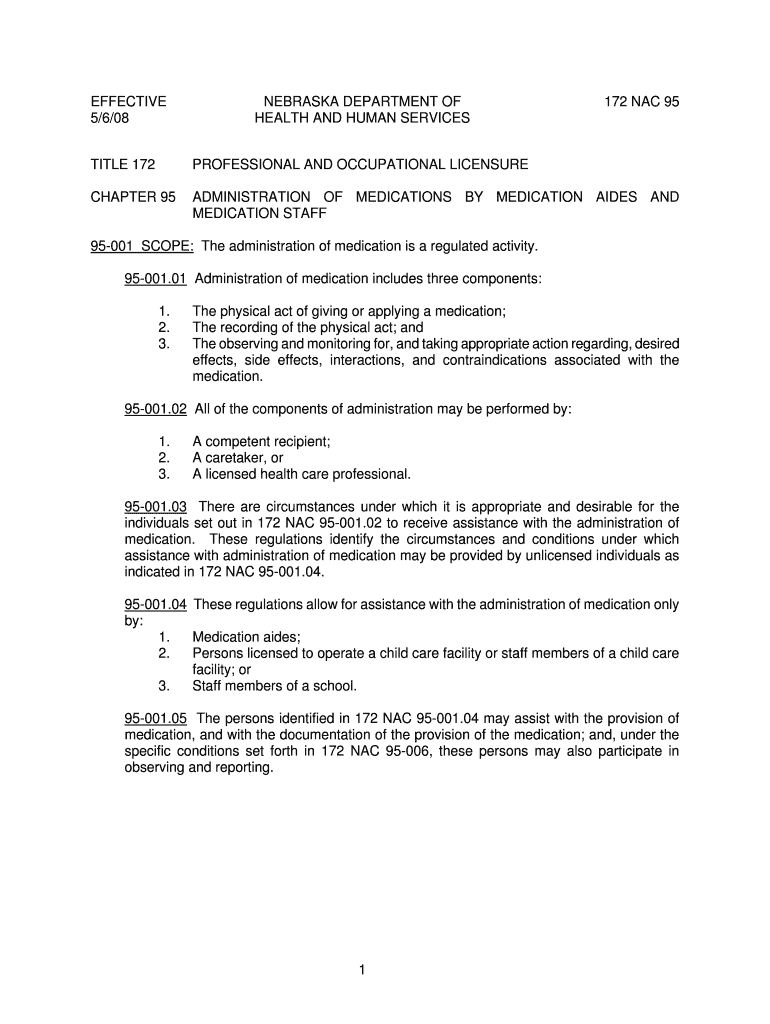 Fillable Online 172 NAC 95 Regulations Fax Email Print - pdfFiller