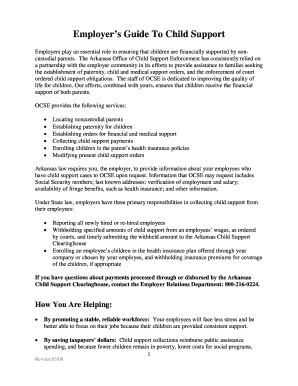 Fillable Online ark Employers Guide To Child Support Fax Email Print ...