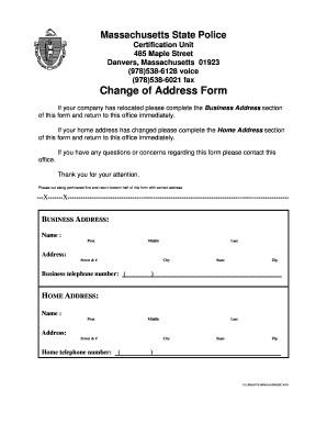 Fillable Online mass Change of Address Form - Mass.Gov - mass Fax Email ...