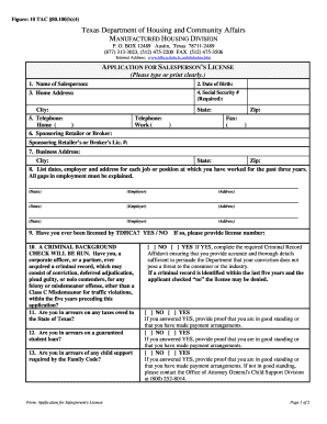 Fillable Online Application for Salesperson's License Fax Email Print ...