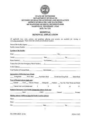 Fillable Online health state tn Tn hospital form fillable Fax Email ...