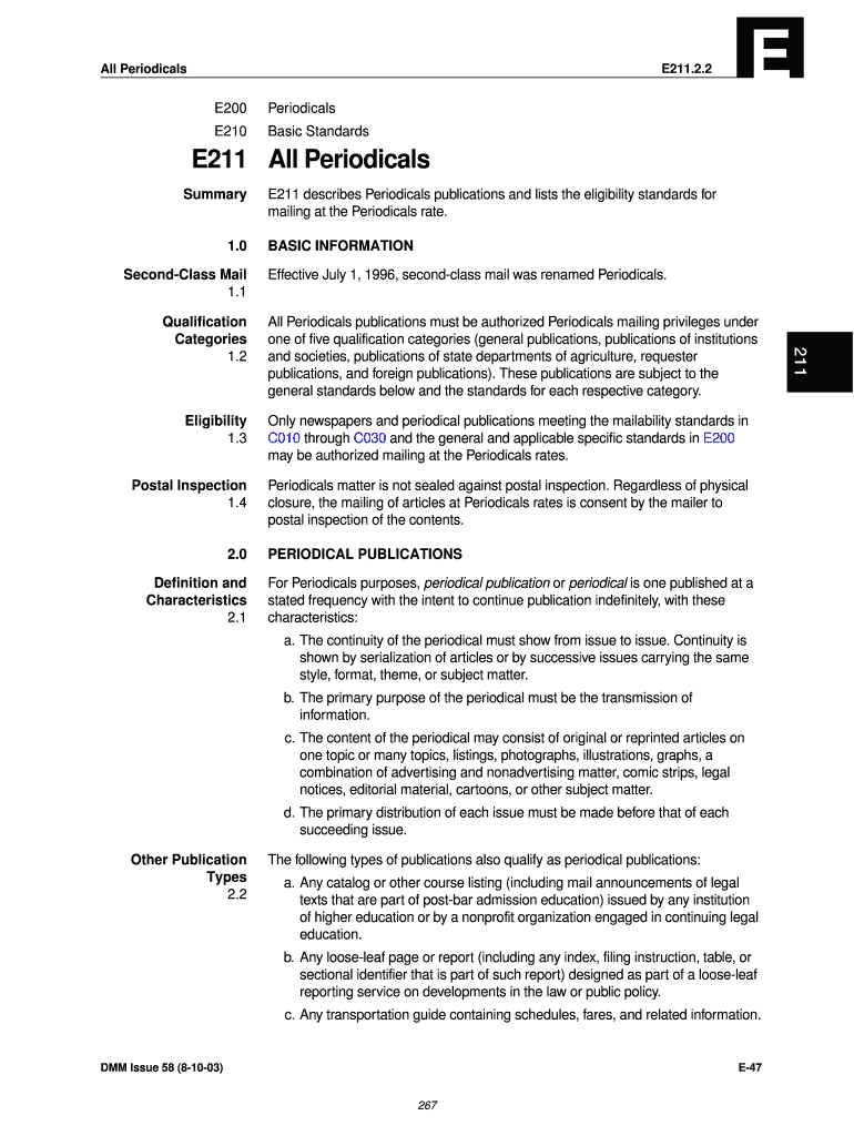 Fillable Online Periodicals Mailing Standards Fax Email Print - pdfFiller