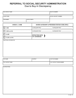 Fillable Online services dpw state pa REFERRAL TO SOCIAL SECURITY ...