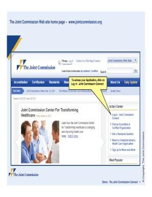 Fillable Online jointcommission How to Access Your Application - Joint ...