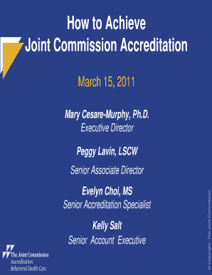 Fillable Online Achieving Joint Commission Accreditation in Behavioral ...