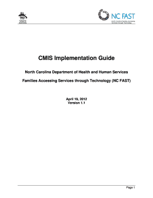 Fillable Online ncdhhs vivid cmis form Fax Email Print - pdfFiller
