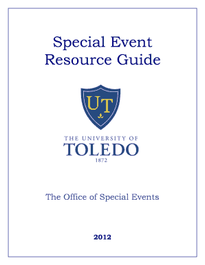 Fillable Online utoledo Special Events - utoledo Fax Email Print ...