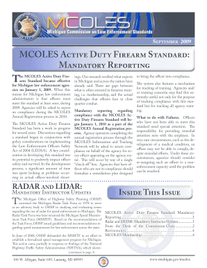 Fillable Online michigan mcoles inservice firearms standard form Fax ...