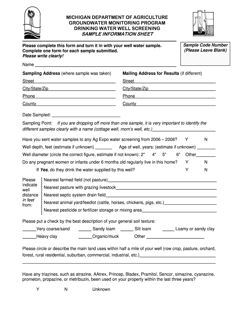 SAMPLE INFORMATION SHEET - State of Michigan - michigan: Fill out ...