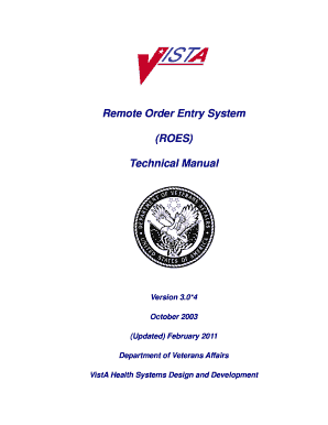 Fillable Online va 0 October 2003 Department of Veterans Affairs VistA ...