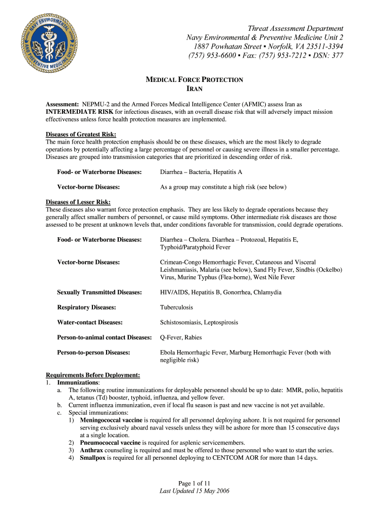 Fillable Online med navy Threat Assessment Department Navy ...