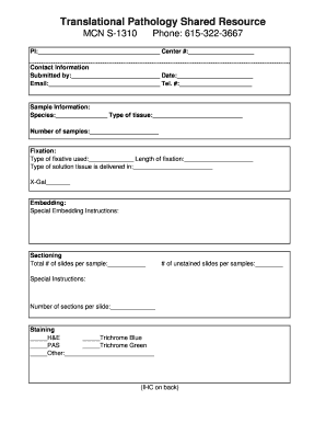 Fillable Online mc vanderbilt Translational Pathology Shared Resource - mc vanderbilt Fax Email ...