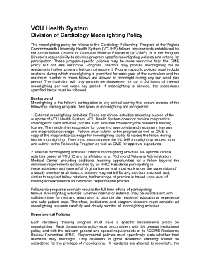 Fillable Online pauleyheartfellows vcu cardiology moonlighting virginia ...