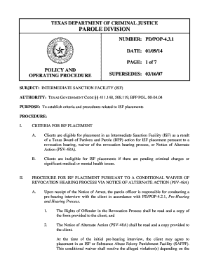 Isf Parole - Fill Online, Printable, Fillable, Blank | pdfFiller