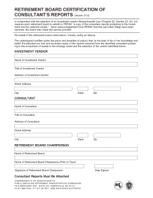 Fillable Online mass RETIREMENT BOARD CERTIFICATION OF ... - Mass.Gov ...