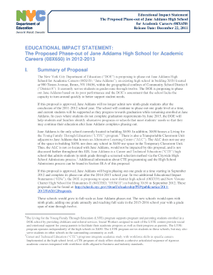 Fillable Online schools nyc Educational Impact Statement The Proposed ...