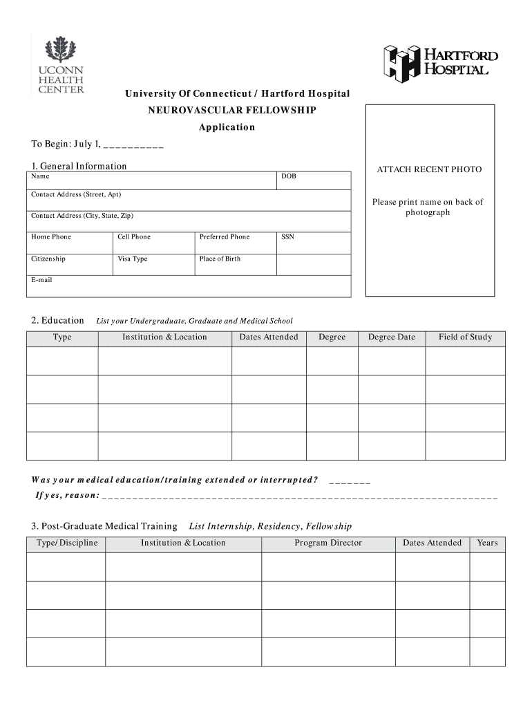 Fillable Online Neurovascular Fellowship Application Form Fax Email Print - pdfFiller