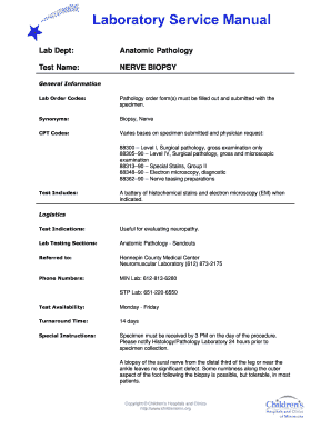 Fillable Online Nerve Biopsy Order Form Fax Email Print - pdfFiller