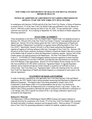 Fillable Online nyc Notice of Adoption of Amendments to Various ...