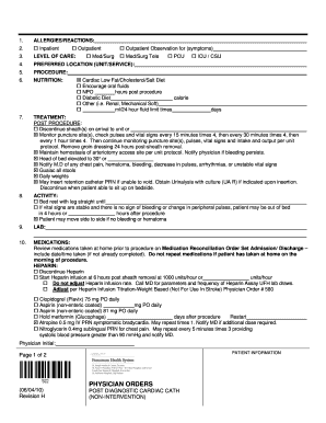 Fillable Online fhshealth post non intervention cardiac cardiac ...