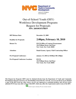 Fillable Online Out-of-School Youth Development Programs RFP Fax Email ...
