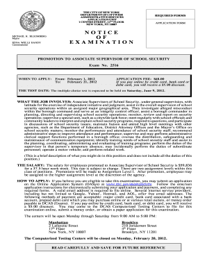 Fillable Online nyc associate supervisor of school security form Fax ...