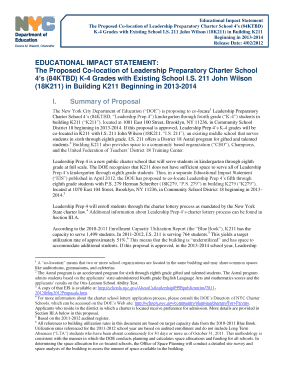 Fillable Online schools nyc educational impact statement k211 form Fax ...