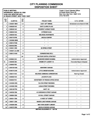 Fillable Online City Planning Commission Disposition Sheet Fax Email ...