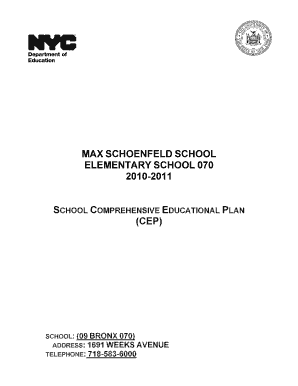 Fillable Online schools nyc MAX SCHOENFELD SCHOOL ELEMENTARY SCHOOL 070 ...